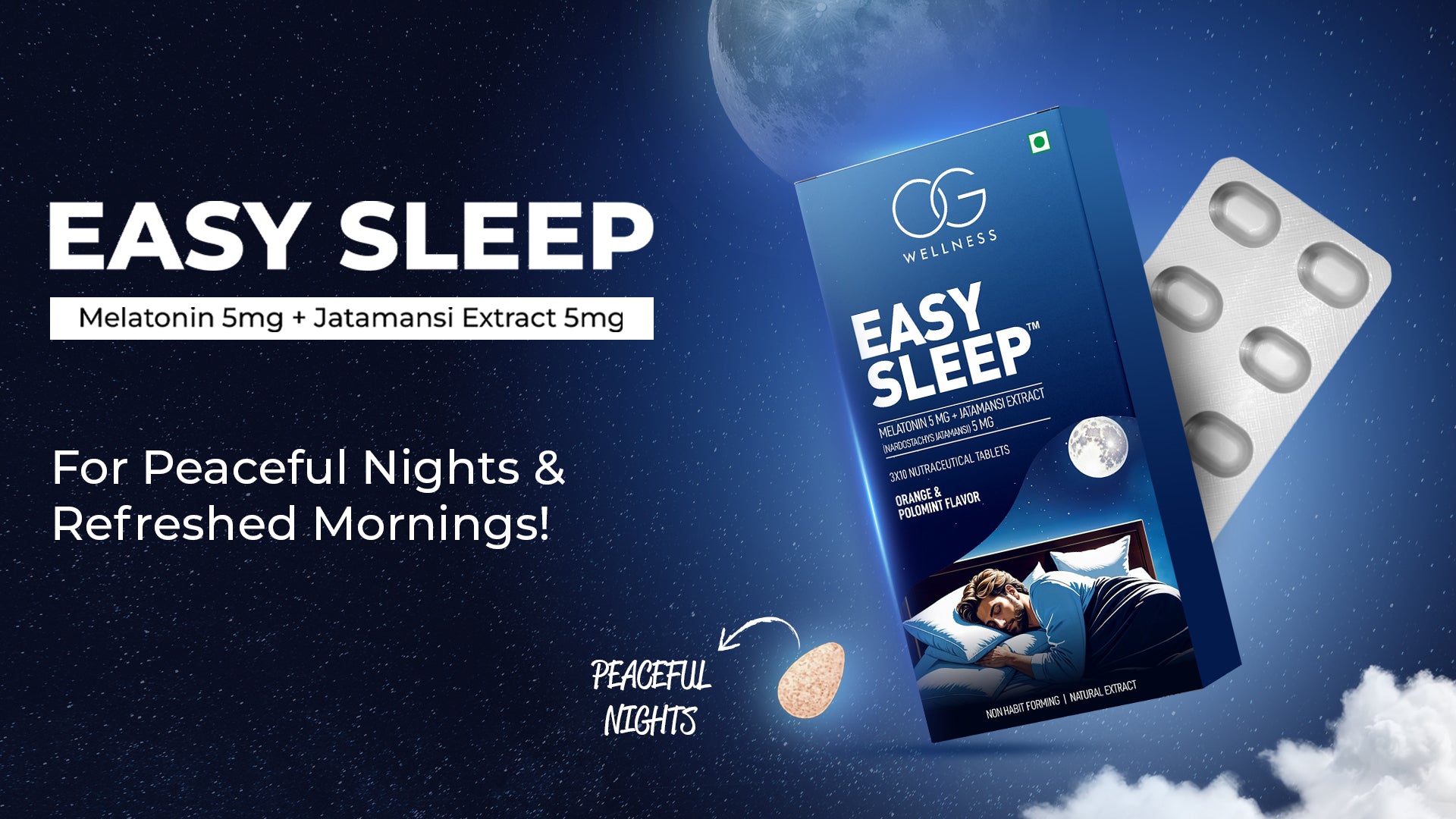 Easy Sleep from OG Wellness with the benefits of Melatonin and Jataman