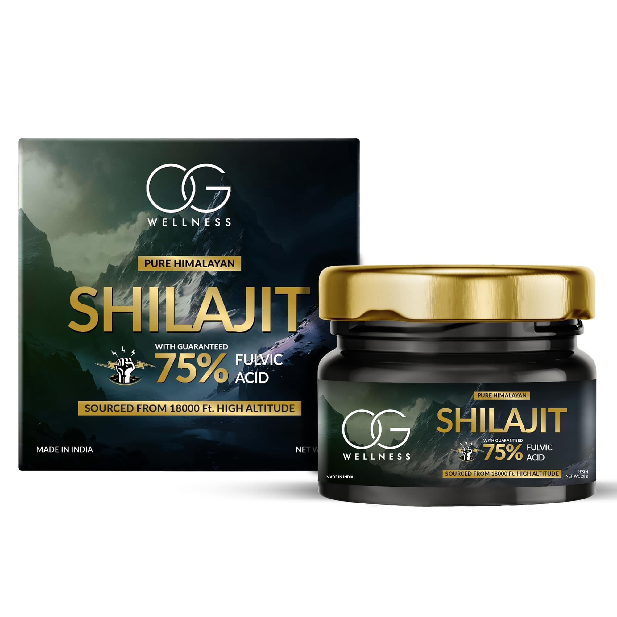 OG Wellness Pure Himalayan Shilajit | Guaranteed 75% Fulvic Acid - 20G