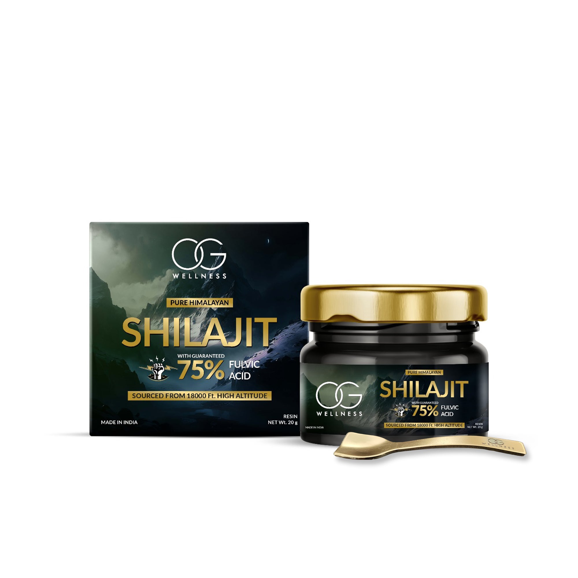 OG Wellness Pure Himalayan Shilajit | Guaranteed 75% Fulvic Acid - 20G