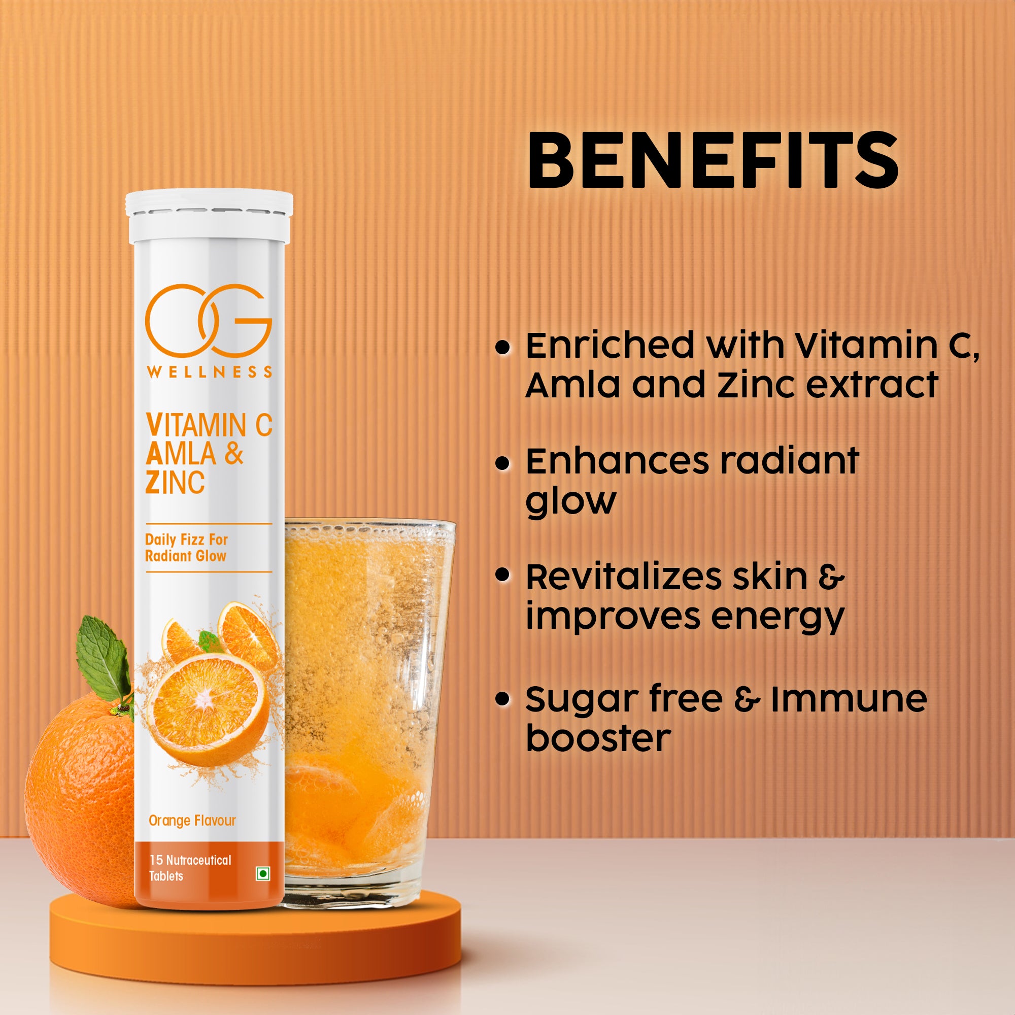OG Wellness Vitamin C, Amla & Zinc Effervescent Tablets